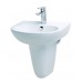 Chậu rửa mặt lavabo Caesar L2152/P2443 treo tường chân ngắn - Tuấn Đức